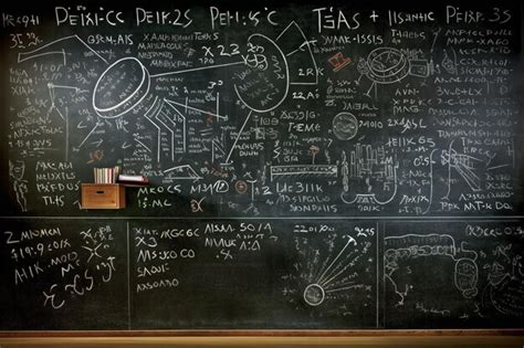 Math And Science Formulas On A Blackboard Premium Ai Generated Image