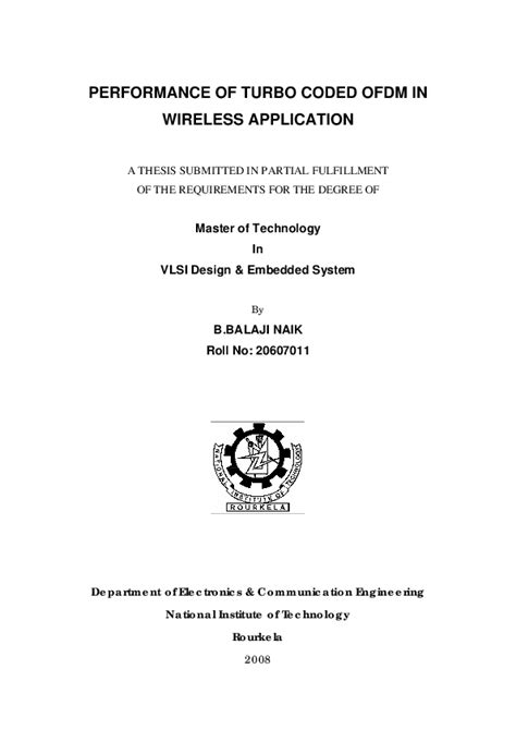 Pdf Performance Of Turbo Coded Ofdm In Wireless Application