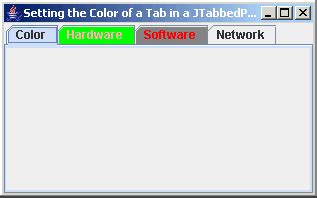 Set The Color Of A Tab In A Tabbed Pane Container In Java