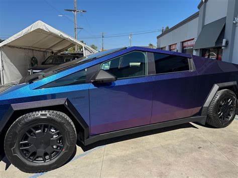 Purple Rain Color Flip Ppf Wrap Tesla Cybertruck Forum Cybertruck Owners Club