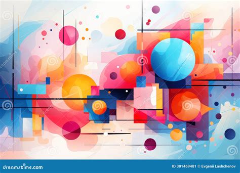 Vibrant Abstract Geometry Ai Generation Stock Image Image Of Colorful Artistic 301469481