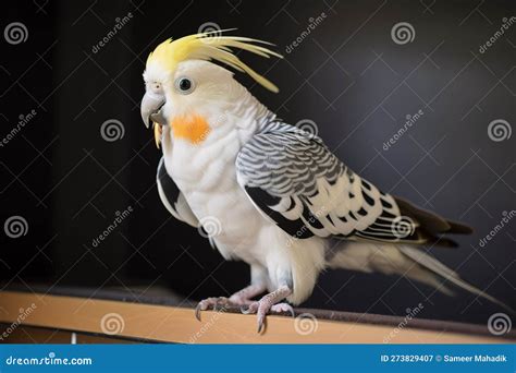 A Friendly And Social Cockatiel Singing And Whistling Showing Off Its Friendly And Social
