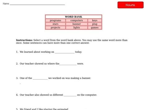 Precise Nouns Lesson Plans And Worksheets Reviewed By Teachers