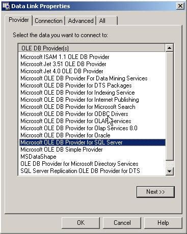 DSN DSN Less Or UDL Database Journal