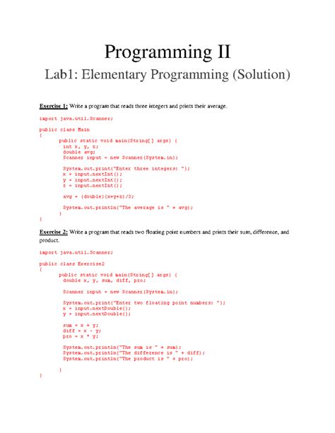 Lab Titlelab Titlelab Titlelab Titlelab Title Programming Ii Lab1