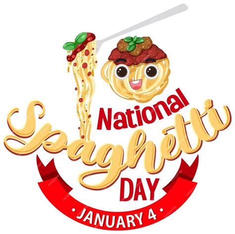 국가 스파게티의 날 배너 디자인 무료 벡터