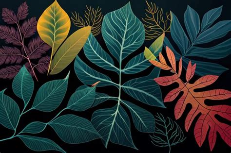 Premium Ai Image Leaf Patterned Nature Illustration Abstract Plant Design