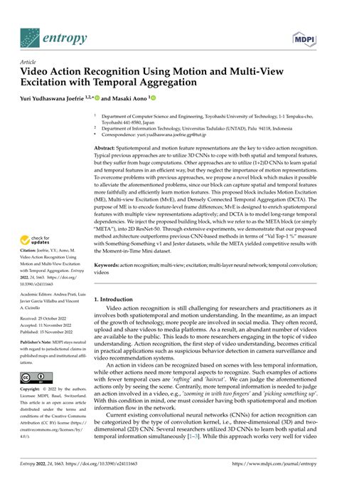 pdf video action recognition using motion and multi view excitation