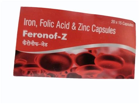 Feronof Z Iron Folic Acid Zinc Capsules At ₹ 390box Iron And Folic