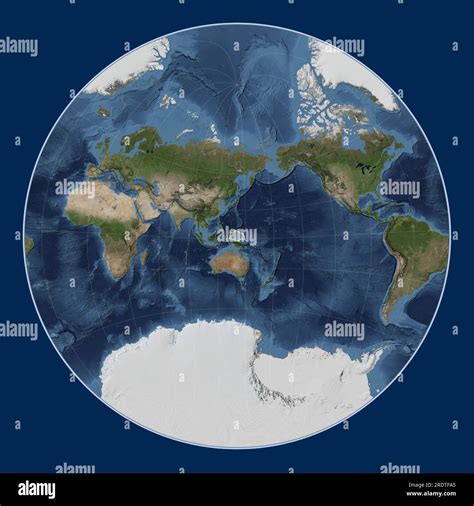 Caroline Tectonic Plate On The Blue Marble Satellite Map In The Lagrange Oblique Projection