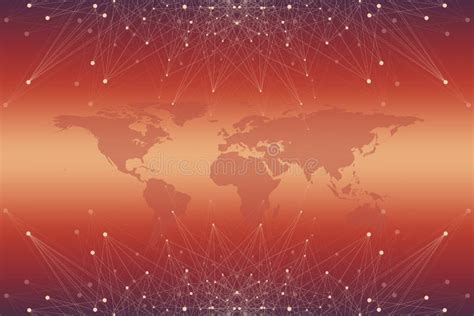 Political World Map With Global Technology Networking Concept Digital Data Visualization Lines