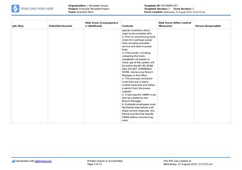Scaffolding Safe Work Method Statement Free Scaffolding Swms