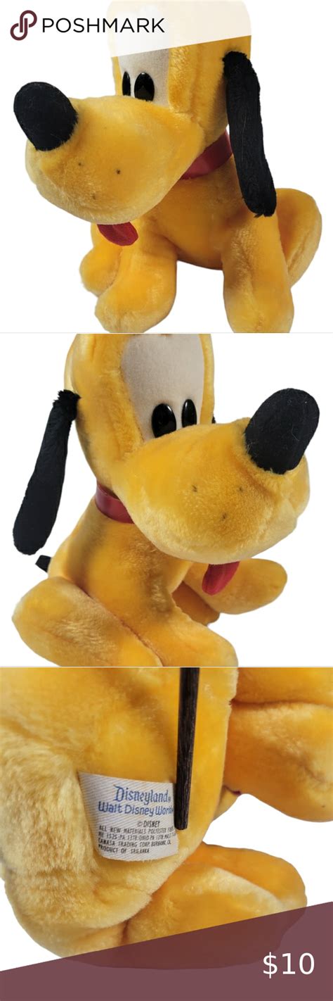 Vintage Disney Parks Plush 10” Pluto Walt Disney World Disneyland
