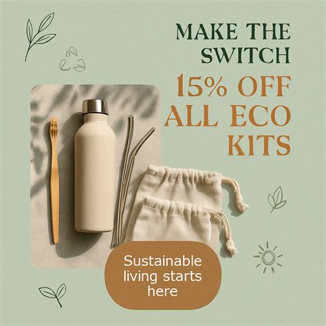 Minimalist Eco Friendly Sustainable Living Advertisement Poster