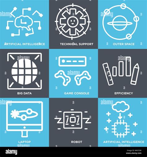 Set Of 9 Simple Editable Icons Such As Artificial Intelligence Robot