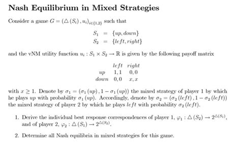 Solved Nash Equilibrium In Mixed Strategies Consider A Game