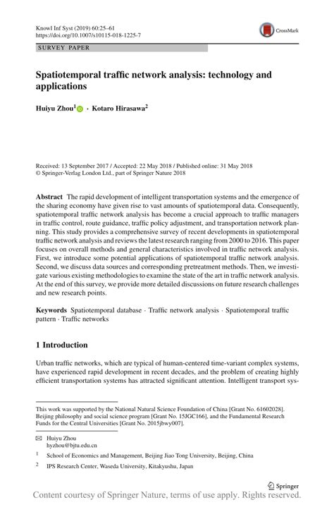 Spatiotemporal Traffic Network Analysis Technology And Applications