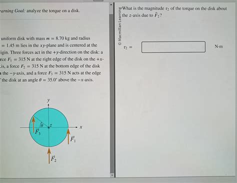 [solved] arning goal analyze the torque on a disk uniform