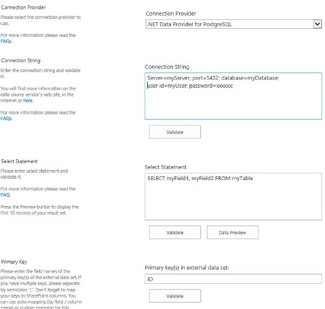 Postgresql Data Integration With Sharepoint