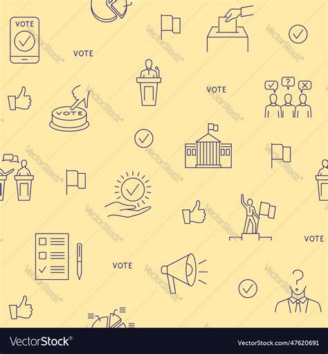 Elections And Voting Seamless Pattern Royalty Free Vector