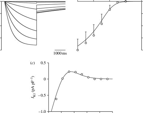 Modelling I F And I K1 A Resultant Current Traces And B
