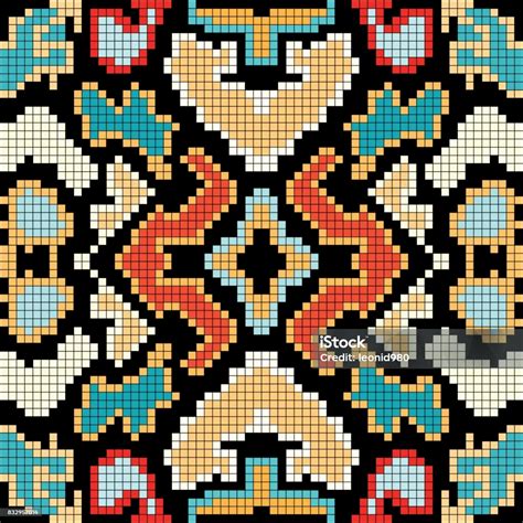 작은 픽셀 색 기하학적 배경 패턴 원활한 벡터 일러스트 레이 션 0명에 대한 스톡 벡터 아트 및 기타 이미지 0명 디자인 러시아 Istock