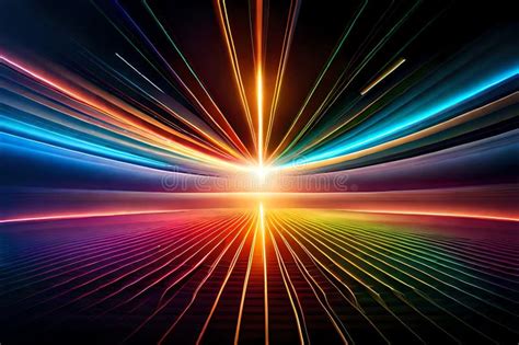 A Colorful Abstract Background With Lines And Dots On A Black Background Generative Ai Stock