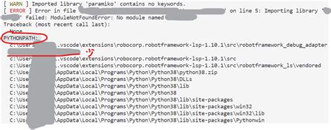 Vscode调试robotframe Work导入module失败modulenotfounderror No Module Namedvscode Modulenotfounderror