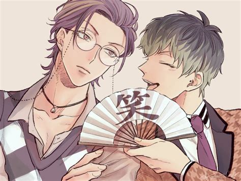 Safebooru 2boys D Argyle Argyle Sweater Artist Name Brown Eyes