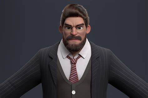 Uncle Cartoon Beard 3d Model Cgtrader
