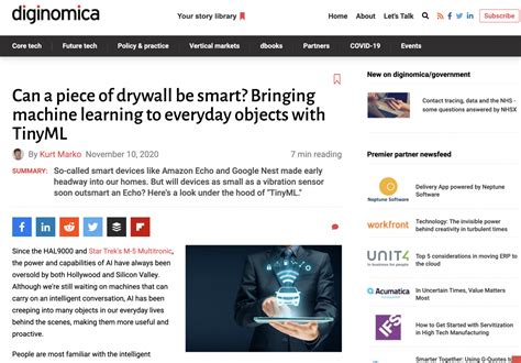 Can A Piece Of Drywall Be Smart Bringing Machine Learning To Everyday Objects With Tinyml