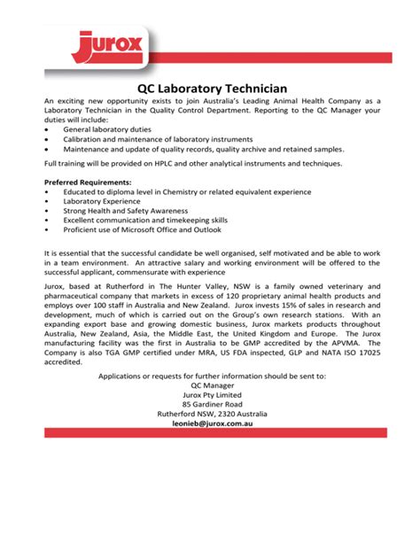 QC Laboratory Technician
