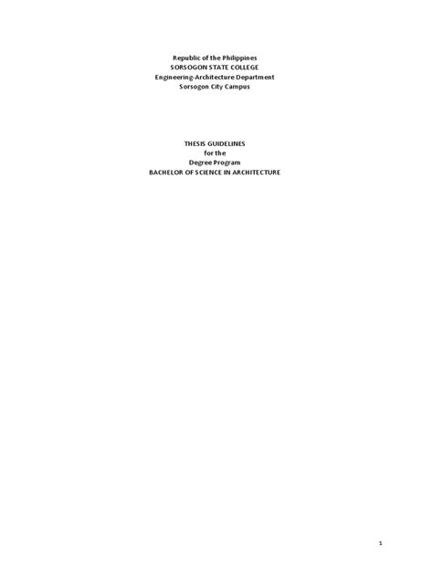 Architecture Thesis Guidelines 2007 Pdf