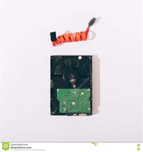 Hard Drive And Red Cable Stock Photo Image Of Electricity 107884028