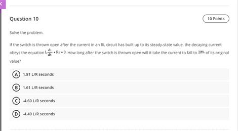 Solved Question 10 10 Points Solve The Problem If The