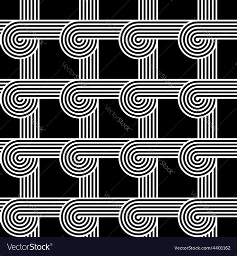 Design Seamless Monochrome Geometric Pattern Vector Image