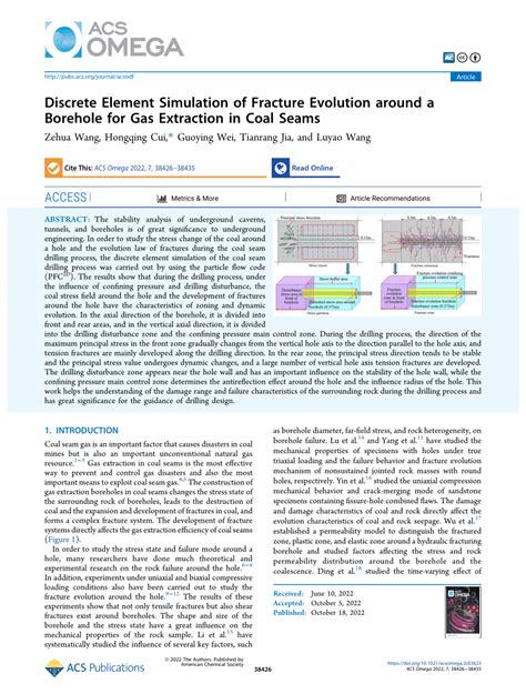 Pdf Discrete Element Simulation Of Fracture Evolution Around A Borehole For Gas Extraction In