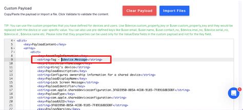 custom payload for ios