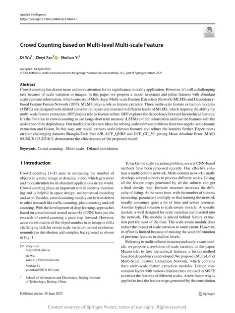 Crowd Counting Based On Multi Level Multi Scale Feature
