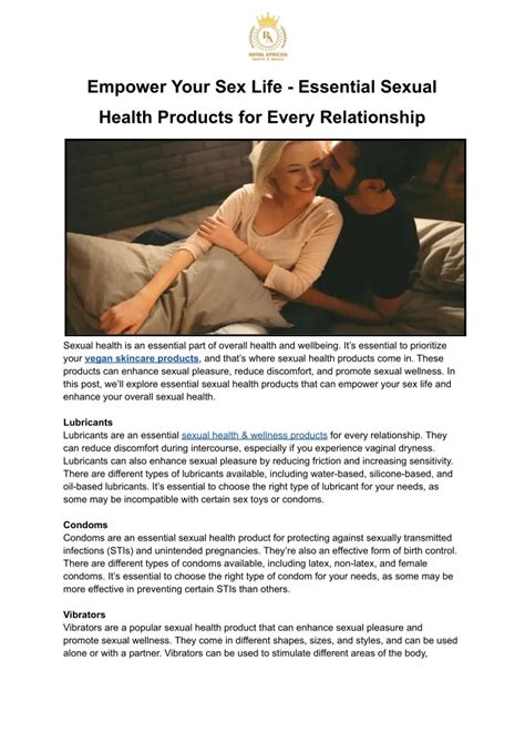 Ppt Empower Your Sex Life Essential Sexual Health Products For