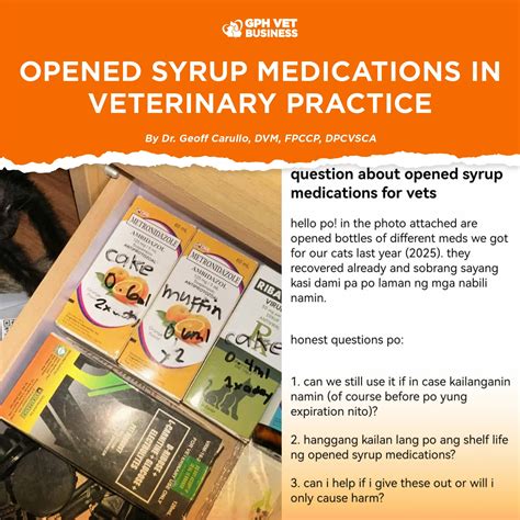 Opened Syrup Medications In Veterinary Practice Vet Diagnostix