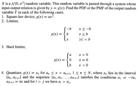 Solved X Is A N0 ơ2 Random Variable This Random Variable