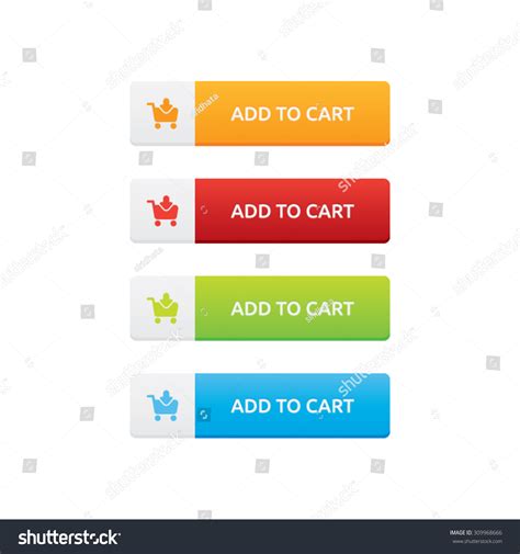 Vector Set Add Cart Buttons Stock Vector Royalty Free 309968666 Shutterstock