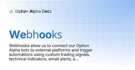 Webhooks Option Alpha