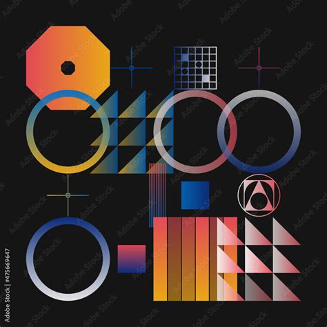 Generative Design Artwork Of Abstract Vector Generated Shapes Composition Stock Vector Adobe Stock
