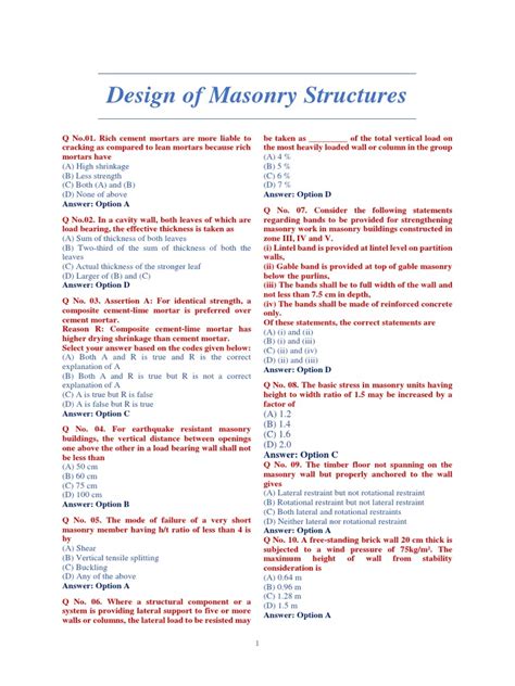 Design Of Masonry Structures Pdf Masonry Mortar Masonry