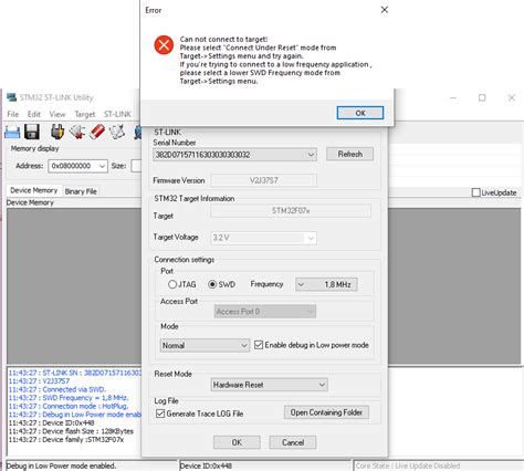 Solved Cant Connect To Stm32 Using St Link In Normal Mod
