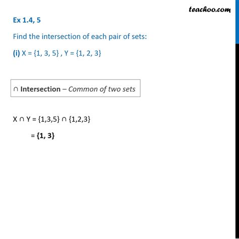 Ex 14 5 Find Intersection I X 135 Y 123