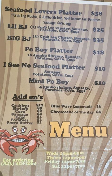 Krusty Krab Menu