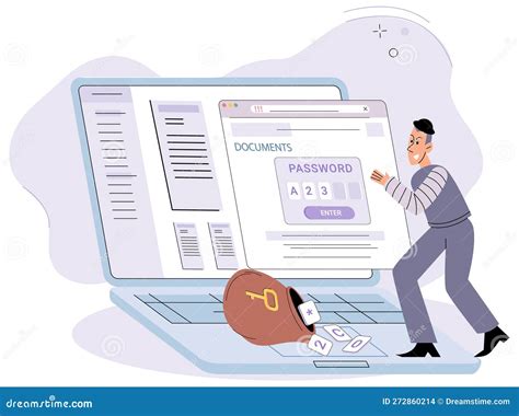 Password Computer Hackerare Il Cyber Criminale Con Laptop Che Rubano Dati Personali Dellutente